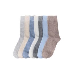 Lindex Socken Damen Gr&ouml;&szlig;e 36/38 beige / hellblau / braunmeliert / graumeliert / wei&szlig;