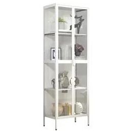 Standvitrine Vcm "Stahl Standvitrine Vitrine Schaukasten Floka XXL", wei&szlig;, B:60cm T:35cm, Obermaterial: 100% Metall MT., Schr&auml;nke, Standvitrine
