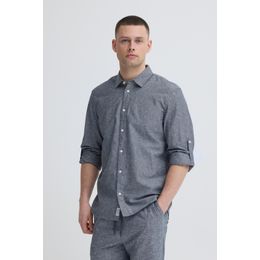 Blend Herren Langarmhemd "BHABAN SHIRT PP NOOS", grau, Gr. L, Leinenoptik, unifarben, Web, Obermaterial: 70% Baumwolle, 30% Leinen, Hemden, mit