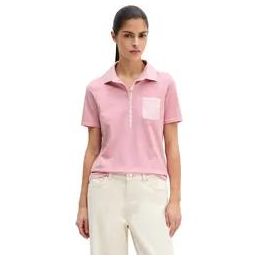 Marc O'Polo Poloshirt MARC O'POLO "mit Material-Mix-Details", Damen, Gr. XXL, mellow rose, Obermaterial: 100% Baumwolle, unifarben, slim fit, normaler Saum, Shirts