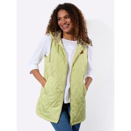Casual Looks Damen Steppweste, gr&uuml;n, Gr. 42, unifarben, 100% Polyester, Wattierung:100% Polyester, Westen