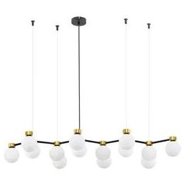 NOVA LUCE Pendelleuchte "OVALINO", 318schwarz, gold, 14, H: 157cm, 1 Stk., Leuchten, Pendelleuchte