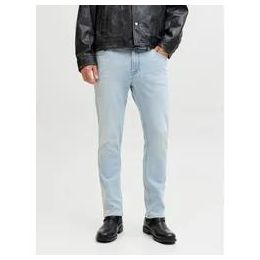 Jack & Jones Regular-fit-Jeans JACK & JONES "JJICLARK im Used-Look, Stretchkomfort und niedrige Leibh&ouml;he", Herren, Gr. 34, L&auml;nge 30, blau denim, Denim/Jeans, Obermaterial: 98% Baumwolle, 2% Elasthan, Abriebeffekte, regular fit lang, Jeans, Baumwollmischung, regular fit