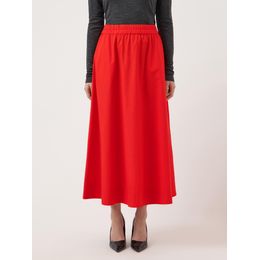 Maxirock Y.A.S "YASCOLEA HW ANKLE SKIRT S. NOOS", Damen, Gr. 36, fiery rot, Web, Obermaterial: 100% Baumwolle, unifarben, ausgestellt kn&ouml;chellang, R&ouml;cke Maxirock