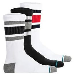Kurzsocken Stance "Socken Boyd ST 3er Pack", Herren, Gr. 38-42, bunt (schwarz, wei&szlig;, rot, dunkelblau, wei&szlig;, schwarz, grau), Obermaterial: 70% Baumwolle CO. 19% Polyester PES. 9% Nylon NY. 2% Elasthan EL., Socken