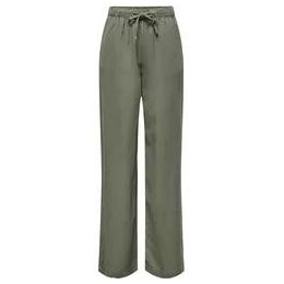 Schlupfhose Only "ONLGOA MW LINEN BL PULL-UP PANT CC PNT", Damen, Gr. M, L&auml;nge 32, smokey olive, Web, Obermaterial: 70% Viskose, 30% Leinen, unifarben, regular fit lang, Hosen Schlupfhose, mit Leinen