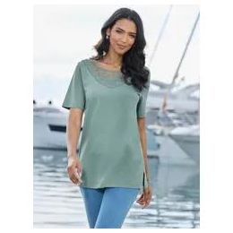 Longshirt Classic Basics "Longshirt", Damen, Gr. 48, jade, 100% Baumwolle, unifarben, Rundhals, Shirts Longshirt
