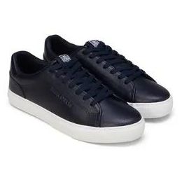 Marc O'Polo Sneaker MARC O'POLO "Bodil", Herren, Gr. 43, dunkelblau, Leder, unifarben, Basic, Schuhe Sneaker, Schn&uuml;rschuh, Halbschuh, Freizeitschuh mit Memory Foam