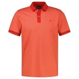 Poloshirt Lerros, Herren, Gr. XL, vivid rot, Piqu&eacute;, Obermaterial: 100% Baumwolle, unifarben, normal h&uuml;ftbedeckend, Rundhals, B&uuml;ndchen, Shirts, Kurzarm mit Logostickerei und abgesetzten &Auml;rmeln und Kragen