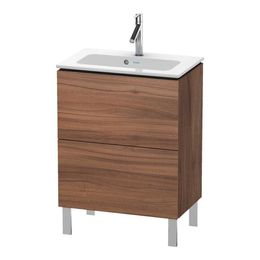 Duravit Waschtischunterschrank Compact L-Cube 62x39,1cm, Nussb Nat, 2 Ausz&uuml;ge, stehend (LC667307979)