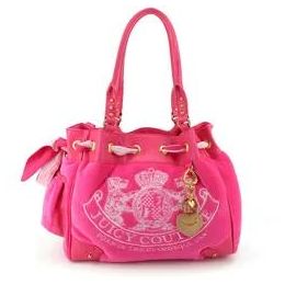Tragetasche Juicy Couture "DAYDREAMER CLASSIC CREST LARGE DOUBLE HANDLE BAG.. Damen", Damen, Gr. B/H/T: 13cm x 29cm onesize, pink yarrow, Baumwolle, Polyurethan, Taschen, Tragetasche Damen, Shopper, Einkaufstasche, Fashion, Lifestyle, Sale