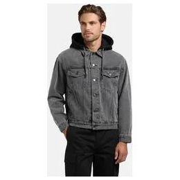Jeansjacke Khujo "Jokin", Herren, Gr. XL (54), hellgrau, Obermaterial: 100% Baumwolle. Obermaterial 2: 60% Baumwolle, 40% Polyester, gerade h&uuml;ftbedeckend, hoch geschlossener Ausschnitt, &Auml;rmel mit &Auml;rmelschlitz abgesteppte Kante verstellbar, Jacken Jeansjacke, Herren Denim-Jacke mit Sweat-Kapuze