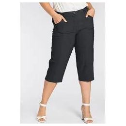Caprihose KjBRAND "Babsie: bequemer Oberschenkel", Damen, Gr. 52, N-Gr, marine gestreift, Web, Obermaterial: 47% Baumwolle, 45% Polyester, 6% Viskose, 2% Elasthan, Basic, kniebedeckend, Hosen Caprihose, Sommerhose mit Strukturmuster