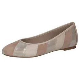 Ballerina Caprice "Caprice Ballerinas Leder", Damen, Gr. 38, taupe, Leder, Schuhe Ballerina