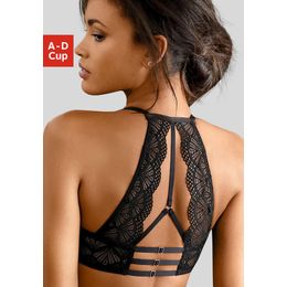 Lascana Damen Push-up-BH "Sienna", Gr. 75, schwarz, Spitze, Obermaterial: 60% Polyamid, 35% Polyester, 5% Elasthan, BHs, mit dekorativem