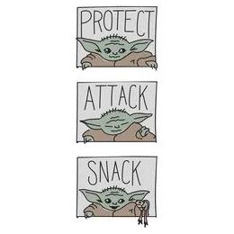 Bild Komar "Mandalorian The Child Protect Attack Snack", bunt (farbe bild(er): bunt), B:30cm H:40cm, Holz, Papier, Bilder, Bild, Wandbild zur Dekoration im Kinderzimmer - ohne Rahmen