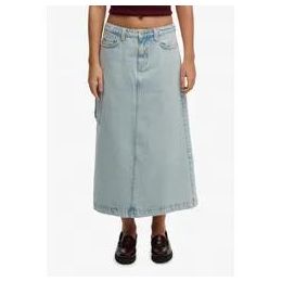 Jeansrock Superdry "DENIM CARGO MAXI SKIRT", Damen, Gr. M, light vintage blau, Web, Obermaterial: 100% Baumwolle, Abriebeffekte, regular fit kniebedeckend, R&ouml;cke Jeansrock