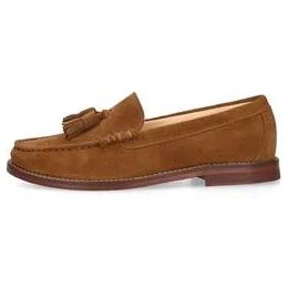 Loafer Henry Stevens "Riley W TL", Herren, Gr. 40, caramel, Kalbsvelours, Schuhe Loafer