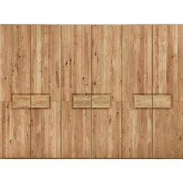 Kleiderschrank Home Affaire "Ambroise aus Wildeiche, erh&auml;ltlich in verschiedenen Breiten", braun (wildeiche), B:302cm H:223cm T:62cm, Massivholz, Schr&auml;nke, Kleiderschrank, Massivholz-Kleiderschrank, im 50 cm Raster planbar