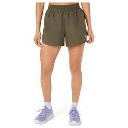 Laufshorts asics "NAGINO RUN ADJUSTABLE 4IN SHORT", Damen, Gr. XL, N-Gr, schwarz olive, Obermaterial: 100% Polyester, Hosen