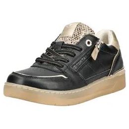 Sneaker Tom Tailor "Tom Tailor Sneaker Lederimitat/Textil", Damen, Gr. 40, schwarz, Lederimitat, Textil, Schuhe Sneaker