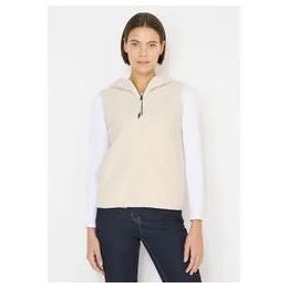 Fellweste Cecil, Damen, Gr. XXL (46), teddy vanillewei&szlig;, Stoff, 100% Polyester, unifarben, comfort fit normal, ohne Ausschnitt, Westen, mit Teddy-Futter und Teddy-Kapuze