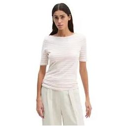 Marc O'Polo T-Shirt MARC O'POLO "aus Organic Cotton-Jersey", Damen, Gr. S, light lila, Obermaterial: 100% Baumwolle, gestreift, Basic, regular fit, U-Boot-Ausschnitt, normaler Saum, Shirts T-Shirt
