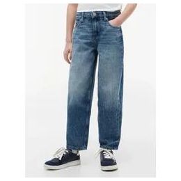 Loose-fit-Jeans Tommy Hilfiger "BARREL STARS", Jungen, Gr. 8 (128), N-Gr, heritagestardenim, Denim/Jeans, Obermaterial: 100% Baumwolle, unifarben, loose fit lang, Jeans, Kinder bis 16 Jahre, Flag-Stickerei