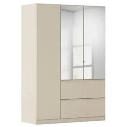 Dreht&uuml;renschrank Rauch "Kleiderschrank Schrank Garderobe COSTA in den Breiten 91/136/181 cm", beige (champagner), eingriffe beige (champagner), B:136cm H:197cm T:54cm, Holzwerkstoff, Schr&auml;nke, Dreht&uuml;renschrank, mit Spiegel, grifflose Front und Push-to-Open Funktion MADE IN GERMANY