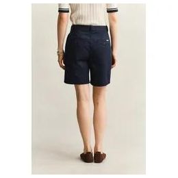 Chinoshorts Gant "CHINO", Damen, Gr. 38, N-Gr, evening blau, Web, Obermaterial: 98% Baumwolle, 2% Elasthan, unifarben, regular fit kurz, Hosen Chinoshorts, Regular fit mit praktischen Taschen