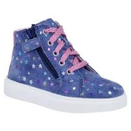 Sneakerboots Richter "Flora", Jungen, Gr. 32, dunkelblau, multi, Glattleder, Veloursleder, bedruckt, leicht gl&auml;nzend, Schuhe Sneakerboots, Kinderschuh, Schn&uuml;rer mit WMS, Gr&ouml;&szlig;enschablone zum Download