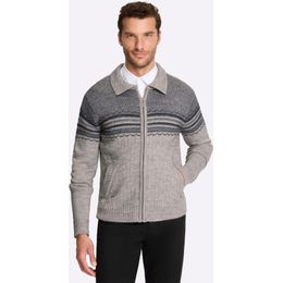 Marco Donati Herren Strickjacke, grau, Gr. 50, 50% Wolle, 25% Polyester, 25% Polyacryl, Strickjacken