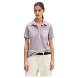 Marc O'Polo Poloshirt MARC O'POLO "mit Material-Mix-Details", Damen, Gr. XXL, dusty lavender, Obermaterial: 100% Baumwolle, unifarben, slim fit, normaler Saum, Shirts