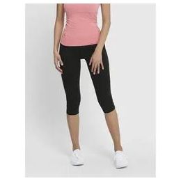 Leggings Only Play "ONPFOLD JAZZ TRAINING PANTS", Damen, Gr. S, N-Gr, schwarz, Jersey, Obermaterial: 92% Baumwolle, 8% Elasthan, unifarben, Hosen Leggings, mit breitem Umschlagbund