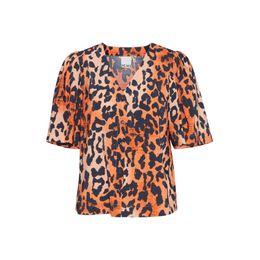 Ichi Bluse 'RAMYA' Damen Gr&ouml;&szlig;e L orange / apricot / schwarz