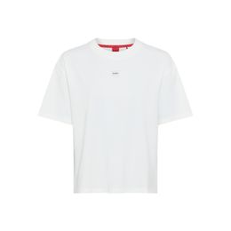 HUGO UNDERWEAR Damen T-Shirt "Signature", Gr. L, wei&szlig;, Jersey, Obermaterial: 48% Baumwolle, 48% Modal, 4% Elasthan, Shirts, normale Passofrm, Rundhals