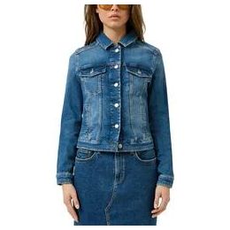 Jackenblazer QS, Damen, Gr. S (36), blau, Denim/Jeans, Obermaterial: 99% Baumwolle, 1% Elasthan, unifarben, normal h&uuml;ftbedeckend, Rundhals, 1-Knopf-Manschette, Blazer, mit Knopfleiste und Stretch