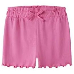 Shorts name it "NMFVIVIA SHORTS NOOS", M&auml;dchen, Gr. 128, N-Gr, strawberry moon, Sweatware, Obermaterial: 100% Baumwolle, unifarben, kurz, Hosen Shorts, Baumwolle, elastischer Bund, gewellter Saum