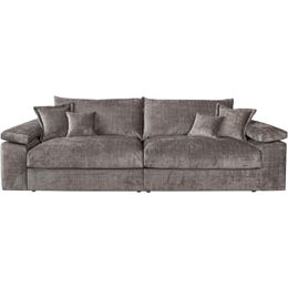 Big-Sofa Home Affaire "Soft&Cosy XL, B: 246 cm - OTTO. Verl&auml;ssliche Qualit&auml;t.", beige (taupe), B:246cm T:123cm, 100% Polyester, Sofas, Big-Sofa, Mega-Sofa, Cord oder Chenille-Struktur, mit Federkern & 4 Zierkissen
