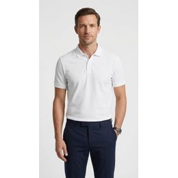 Poloshirt BOSS Green "Pio", Herren, Gr. L, wei&szlig;100, Jersey, Obermaterial: 100% Baumwolle, unifarben, regular fit normal, hoch geschlossener Ausschnitt, eingesetzt B&uuml;ndchen, Shirts, mit Polokragen