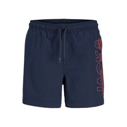 Jack & Jones Jack & Jones Junior Badeshorts 'JPSTMAUI WAVE' Jungen Gr&ouml;&szlig;e 128 navy / rostrot