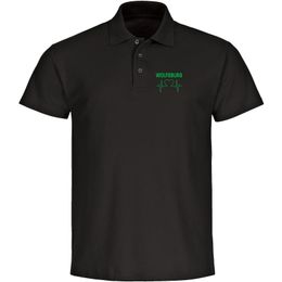 multifanshop Poloshirt - Wolfsburg - Herzschlag - Druck gr&uuml;n - Polo