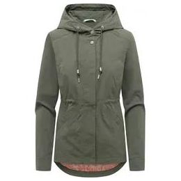 Parka Ragwear "Dankira", Damen, Gr. S (36), olivgr&uuml;n, Obermaterial: 68% Baumwolle, 32% Nylon. Innenfutter: 100% Polyester, figurumspielend h&uuml;ftbedeckend, hoch geschlossener Ausschnitt, &Auml;rmel mit &Auml;rmelschlitz abgesteppte Kante mit Druckknopf,verstellbar, Jacken Parka, Leichte &Uuml;bergangsjacke mit verstellbarer Kapuze