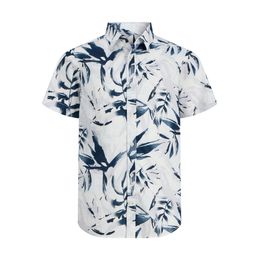 Jack & Jones Kinder Kurzarmhemd "JJHONOLULU AOP SHIRT SS JNR"cloud dancer, Gr. 140, JACK & JONES JUNIOR, bedruckt, mehrfarbig, Web, Obermaterial: 100% Baumwolle,