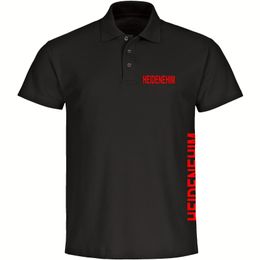 multifanshop Poloshirt - Heidenheim - Brust & Seite - Druck rot - Polo