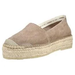 Espadrille Pavement "Pavement Halbschuhe Leder", Damen, Gr. 38, taupe, Leder, Schuhe Espadrille