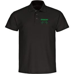 multifanshop Poloshirt - M&ouml;nchengladbach - Herzschlag - Druck gr&uuml;n - Polo