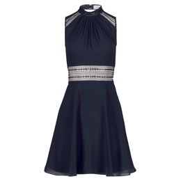 Vera Mont Damen Cocktailkleid "Damen mit Spitzeneinsatz"night sky, festlich, Gr. 36, Chiffon, Obermaterial: 100% Polyester, Kleider, Aufgesteppte