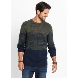 bonprix Herren Strickpullover "Feinstrickpullover mit Komfortschnitt und Baumwolle", gr&uuml;n, Gr. 68, Obermaterial: 50% Baumwolle, 50% Polyacryl,