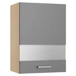 H&auml;ngeschrank KOCHSTATION "KS-Lucy", basaltgrau, eiche hell, B:50cm H:70,4cm T:34,6cm, Schr&auml;nke, H&auml;ngeschrank, Breite 50 cm, mit 1 Segmentglast&uuml;r, 2 Einlegeb&ouml;den, Soft-Close